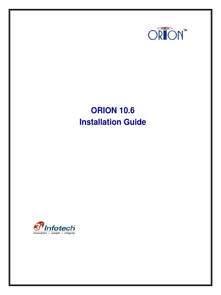 ORION 10.6 Installation Guide | PDF | Oracle Database | Database Index