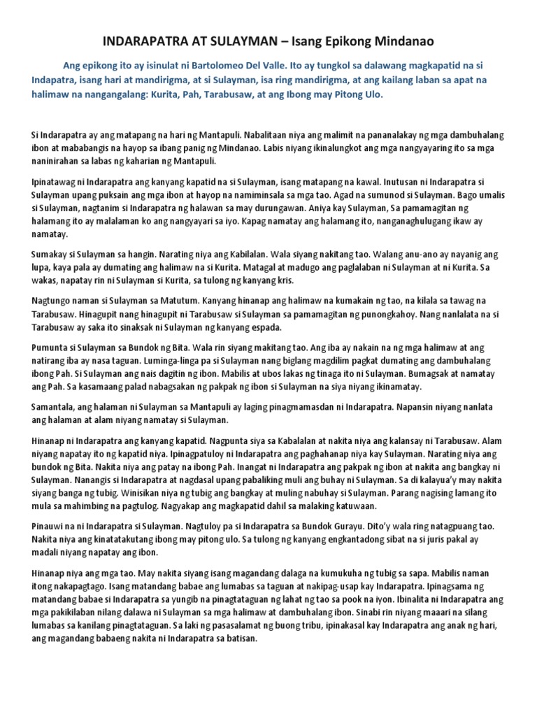 Indarapatra at Sulayman | PDF