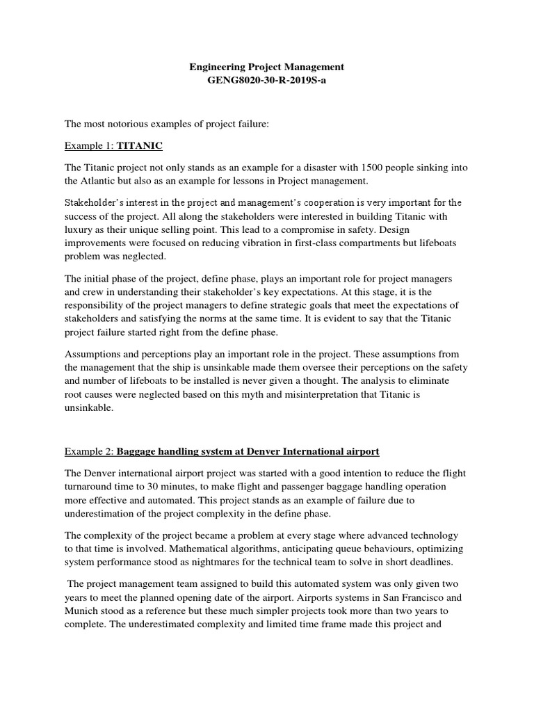 Case Study Analysis CASBAA | PDF | Rms Titanic | Project Management