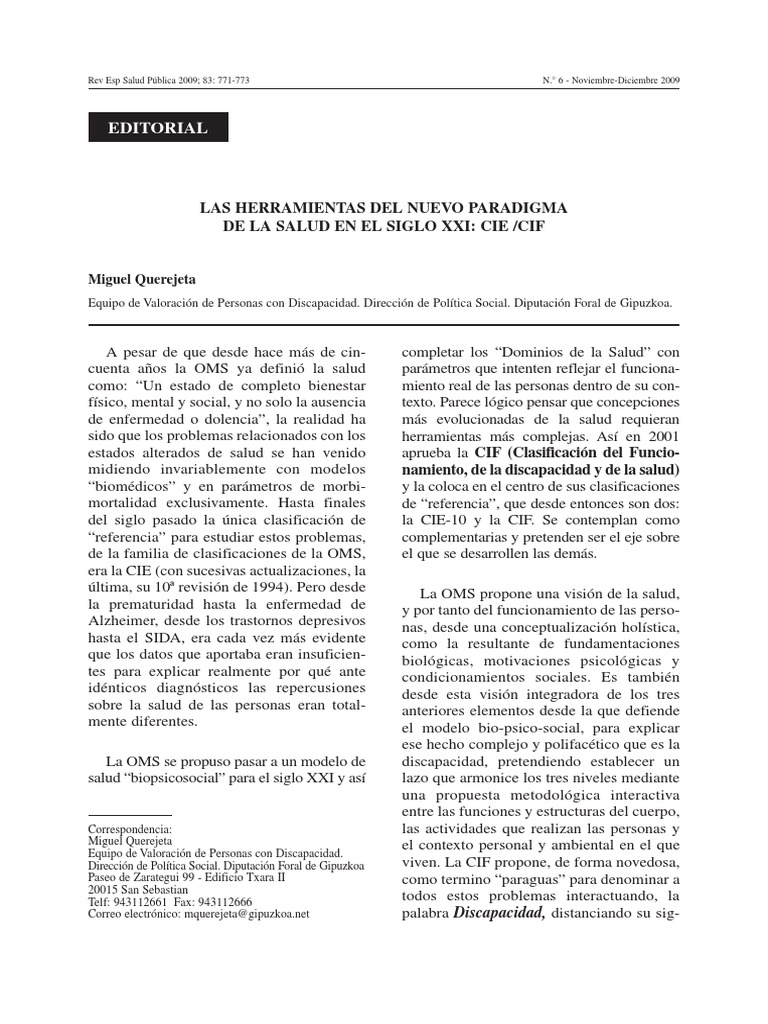 Cif y Cie PDF | PDF | Invalidez | Sicología