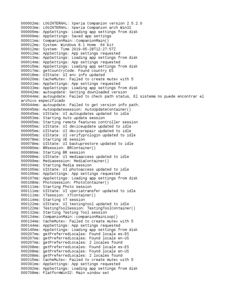 Companion Log 2019 05 28T12 27 57Z | PDF | Windows Registry | Mobile App