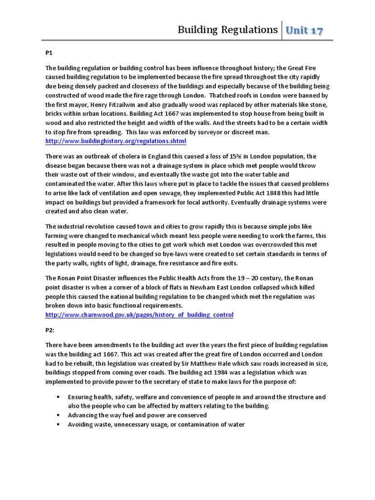 Building Regulations: Unit 17 | PDF | Building Technology | Economic ...
