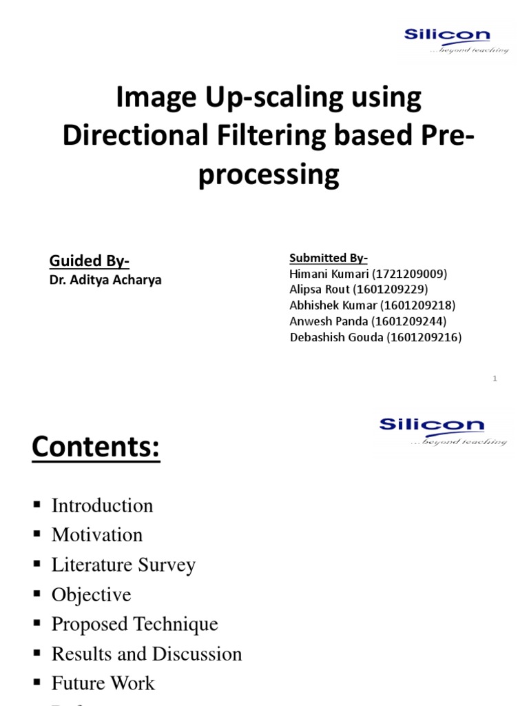 Image Up-Scaling Using Directional Filtering Based Pre-Processing | PDF ...