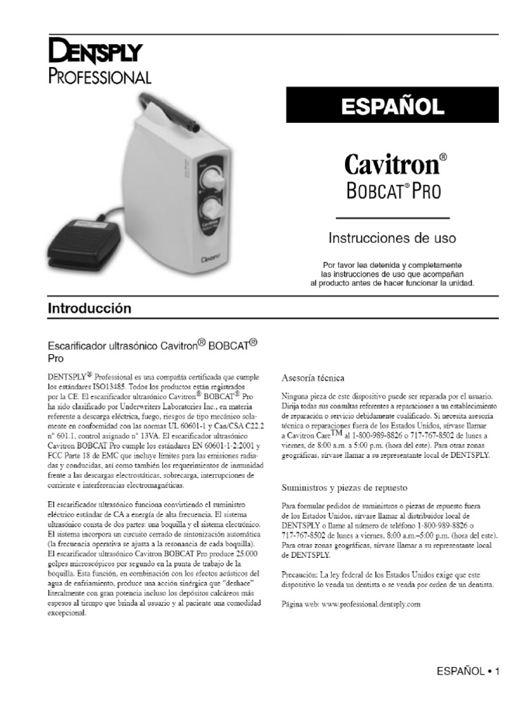 CAVITRON Bobcat® Pro Operators Manual | PDF