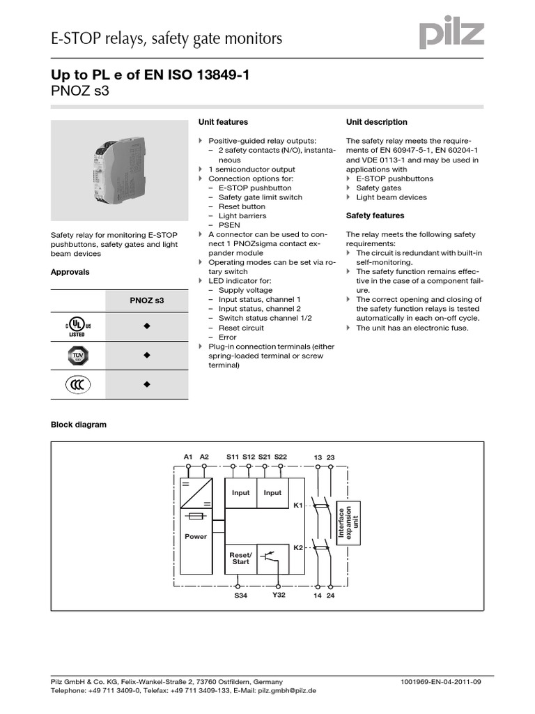 E-STOP Relays, Safety Gate Monitors | PDF | Relay | Switch