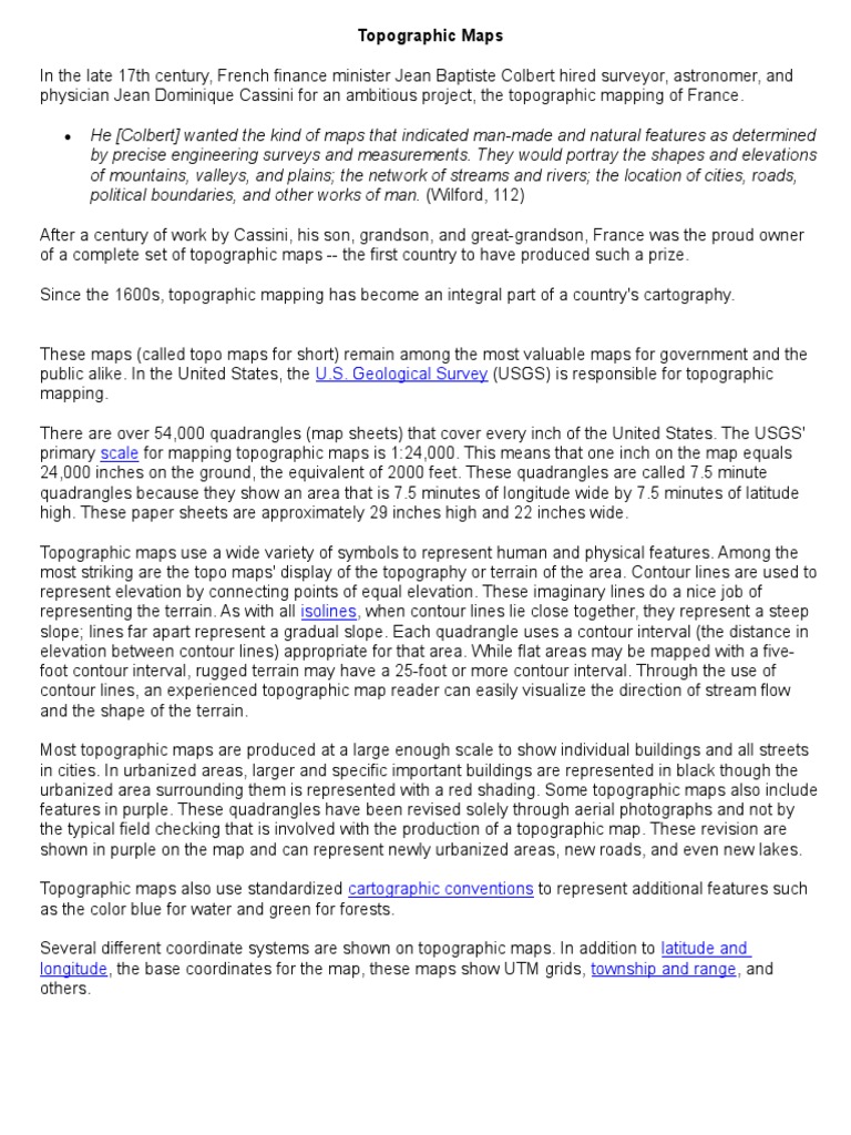 U.S. Geological Survey: Topographic Maps | PDF | Topography | Contour Line