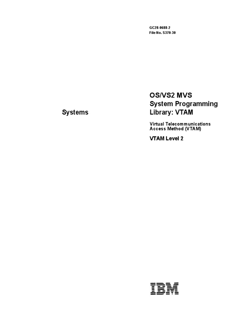 GC28-0688-2 SPL VTAM Level2 Dec77OCR | PDF | Assembly Language ...