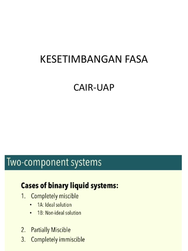 Kesetimbangan Fasa (Cair Uap) | PDF