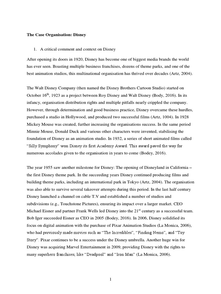 Organisational Theory - Disney | PDF | The Walt Disney Company ...