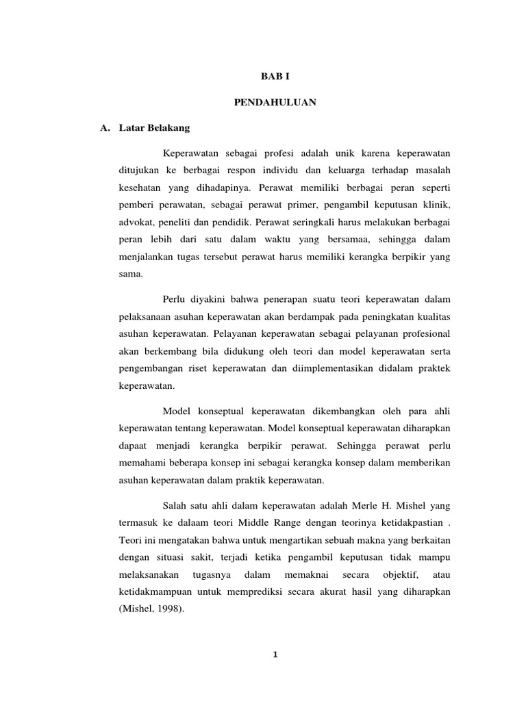 Makalah Teori Mishel | PDF