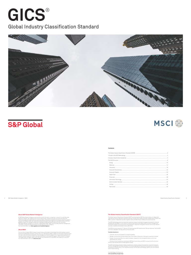 GICS Sector Classification Handbook | PDF | Chemical Industry | Real Estate Investment Trust