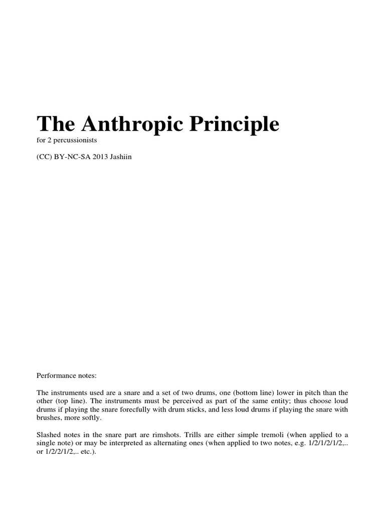 The Anthropic Principle PDF | PDF | Drum | Music Production