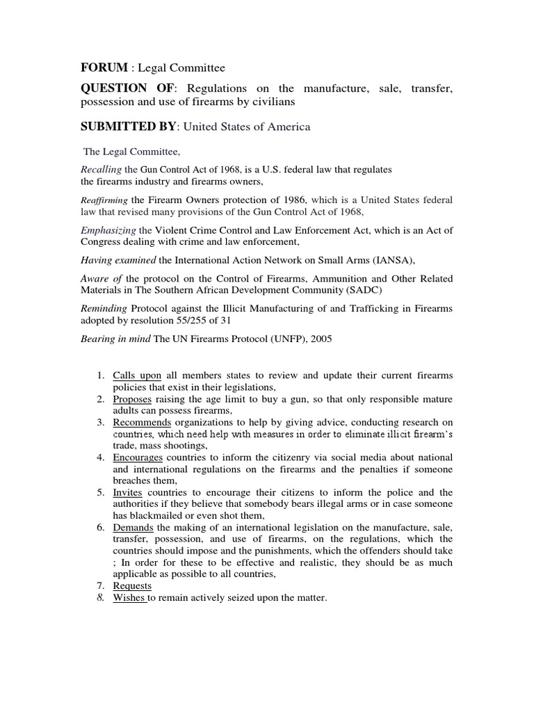 Mun Resolution Firearms | PDF