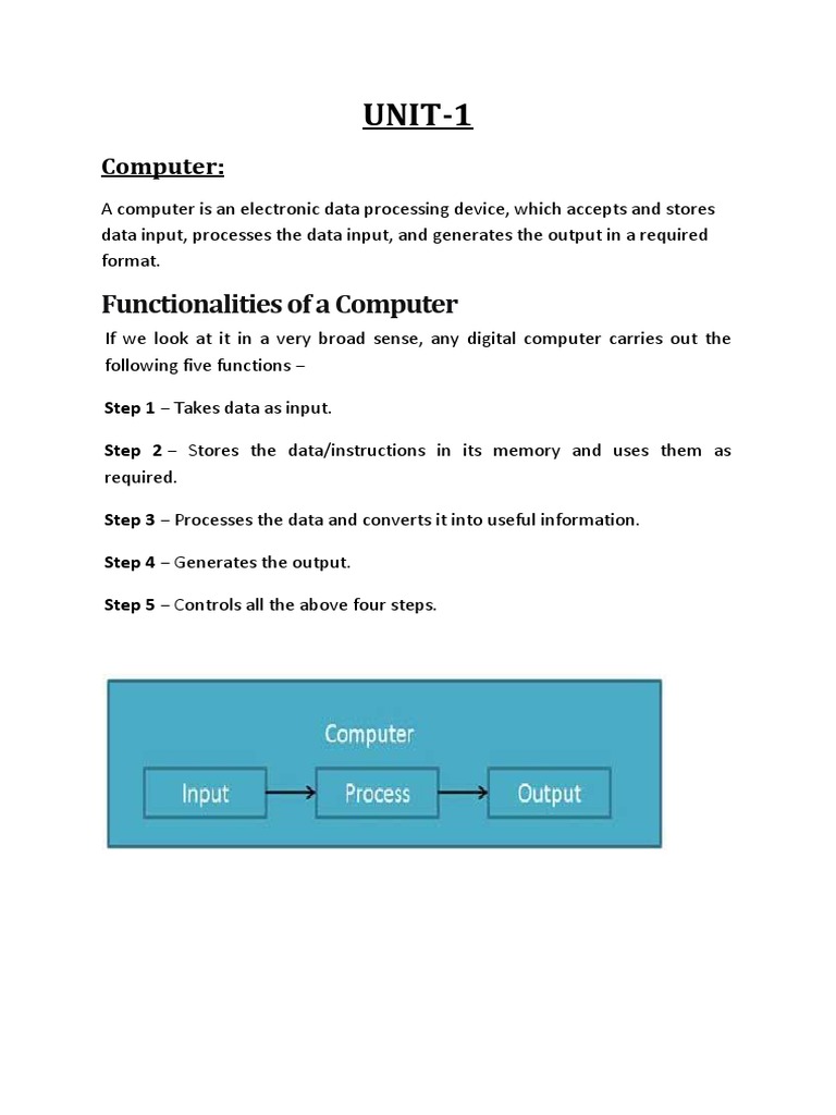 UNIT 1-Computer Fundamentals | PDF | Workstation | Personal Computers