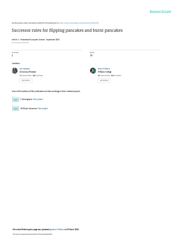 Successor Rules For Flipping Pancakes and Burnt Pa | PDF | Permutation ...