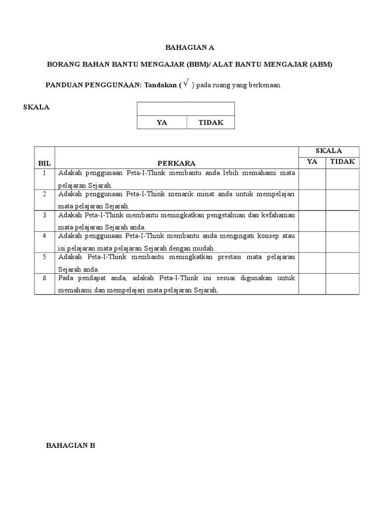 Borang Soal Selidik LM 1 | PDF