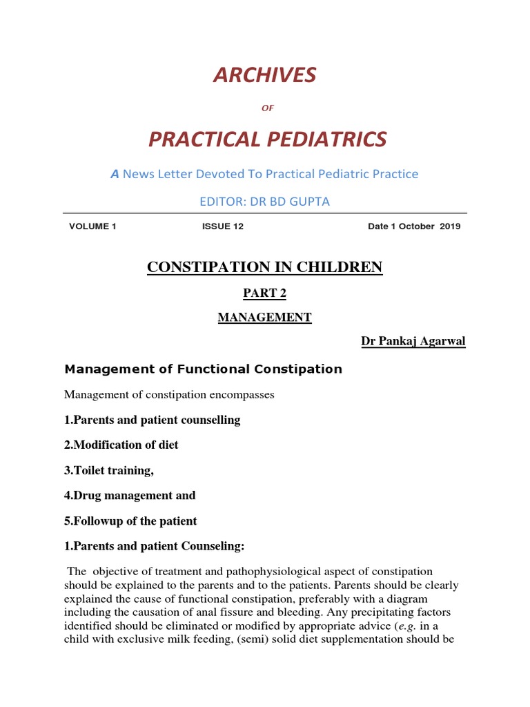 Archives of Practical Pediatrics 12 | PDF | Rectum | Constipation