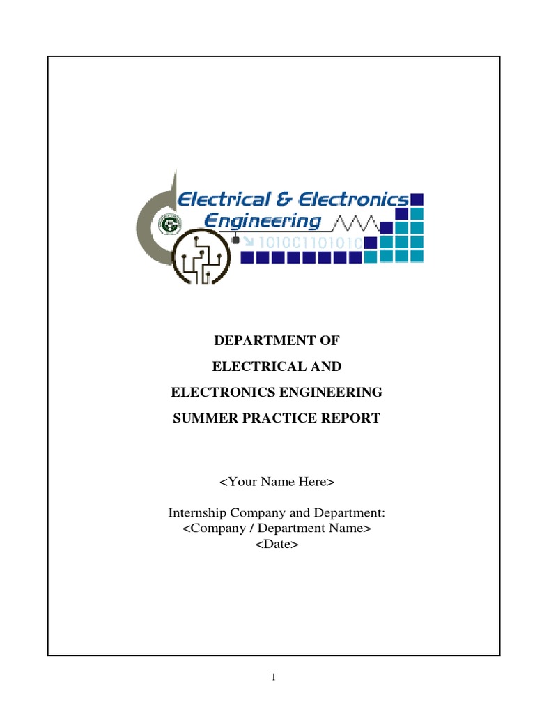 Department of Electrical and Electronics Engineering Summer Practice Report | Download Free PDF ...