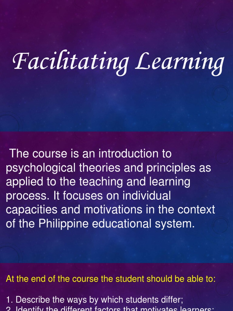 Facilitating Learning: Key Principles | PDF | Metacognition | Motivation