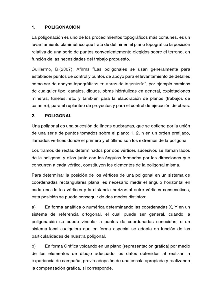 Poligonal Cerrada | PDF | Polígono | Topografía