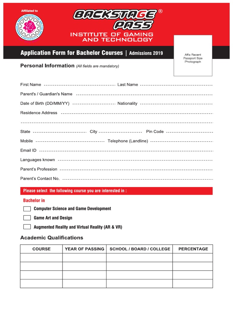 Application Bachelors 2019 PDF | PDF