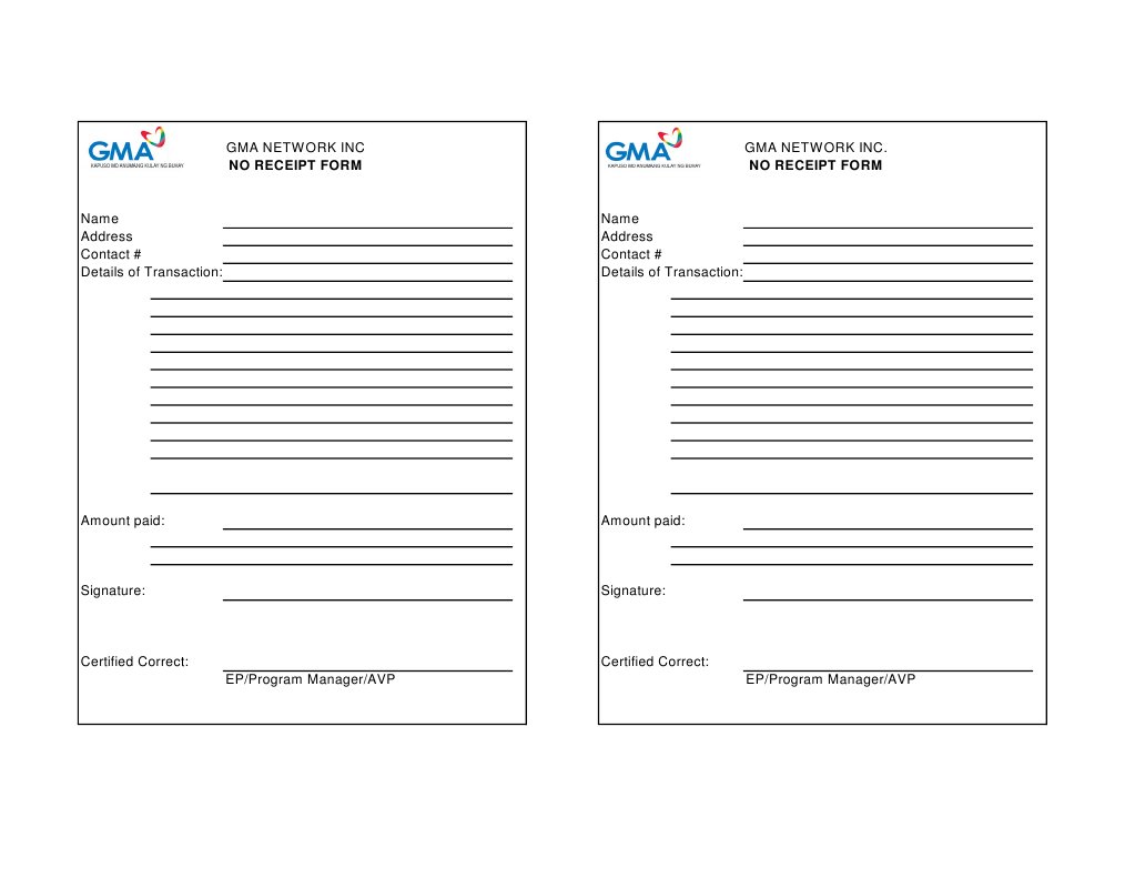 Noreceiptform (1) 1 | PDF