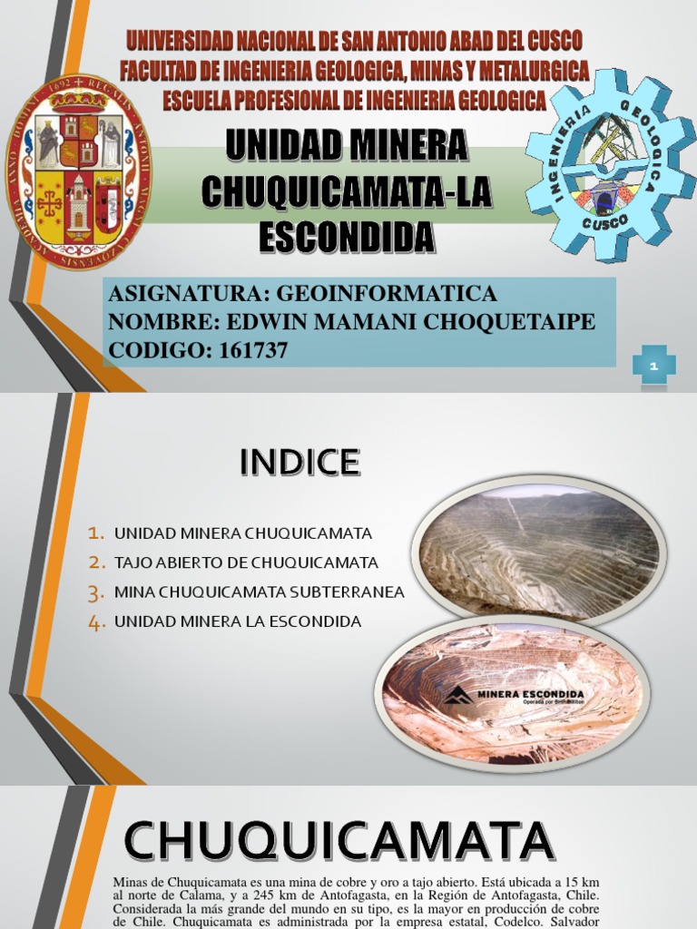 Edwin Mamani Choquetaipe | PDF | Cobre | Plata