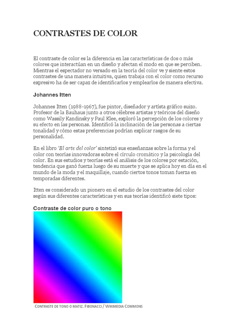 Contrastes de Color | PDF | Color | Azul