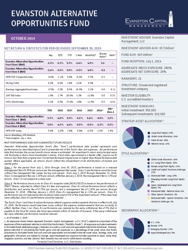Evanston Alternative Opportunities Fact Sheet 10-01-2019 | PDF ...