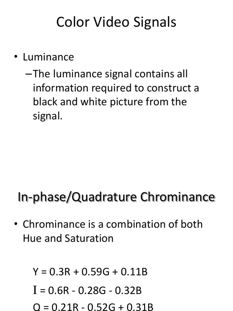 Luminance and Chrominance Explained | PDF