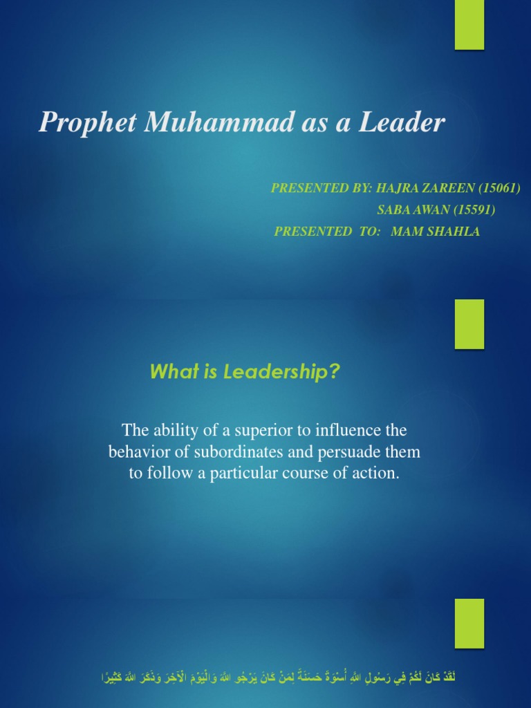 Prophet Muhammad As A Leader | PDF | Muhammad | Quran