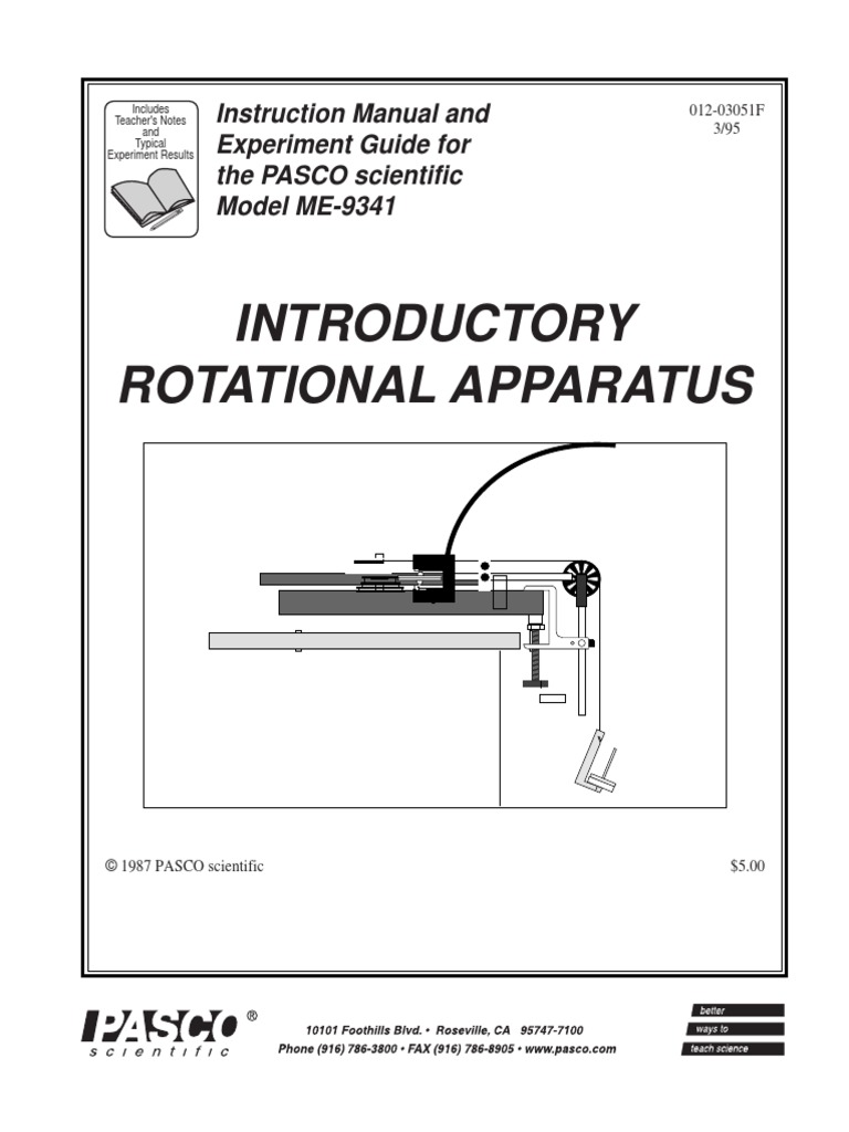 Introductory Rotational Apparatus: Instruction Manual and Experiment ...
