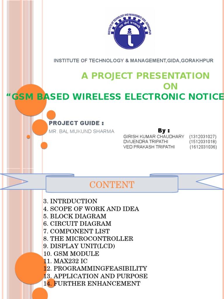 On GSM Based e Notice Board | PDF | Gsm | Electrical Engineering