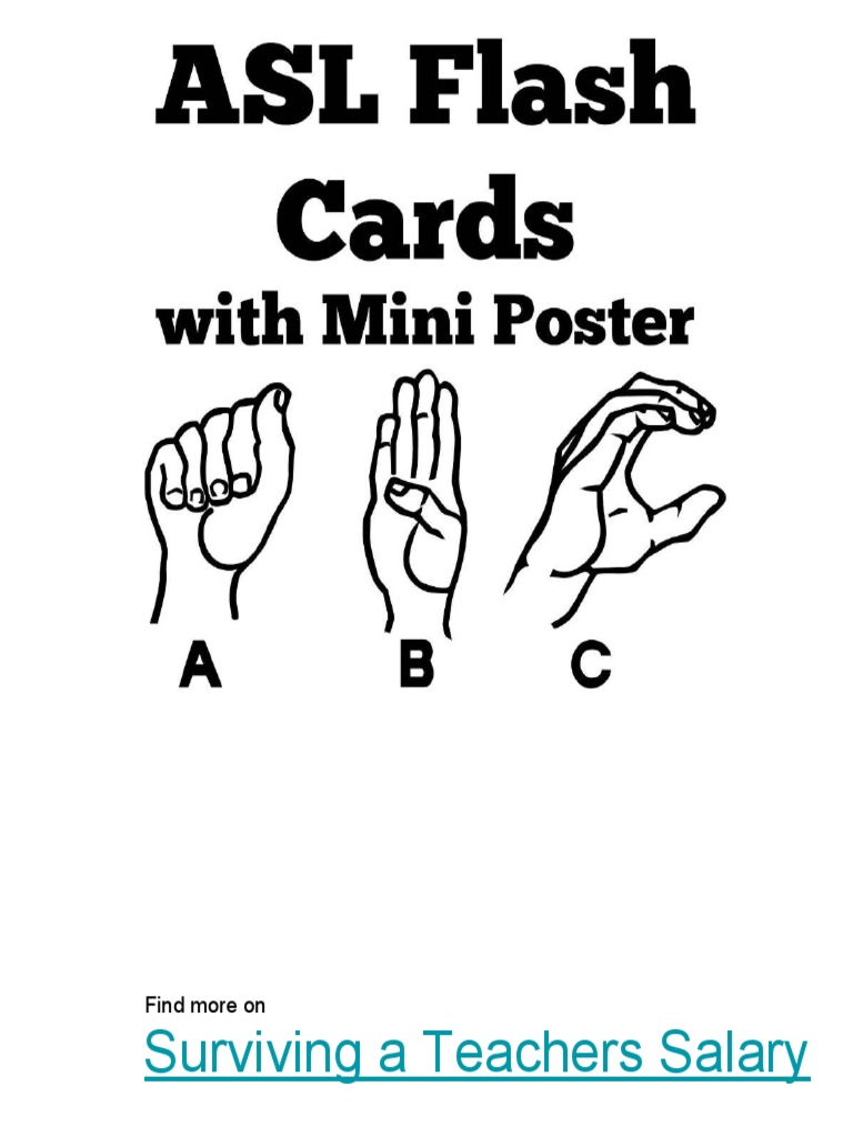 American Sign Language Flash Cards | PDF