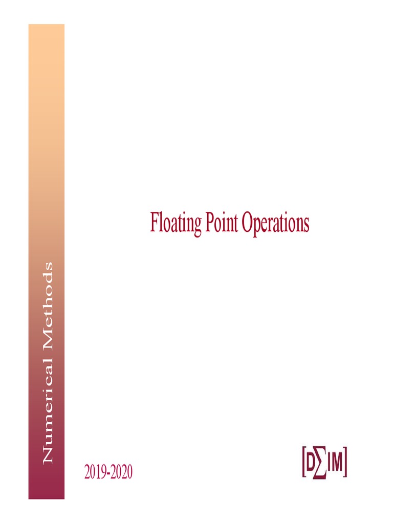 T01 Floating Point | PDF | Numerical Analysis | Significant Figures