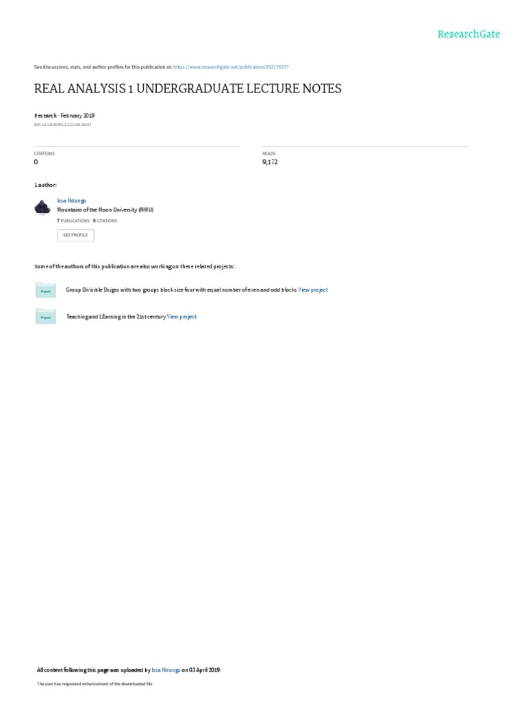 Basic Real Analysis | PDF | Series (Mathematics) | Limit (Mathematics)