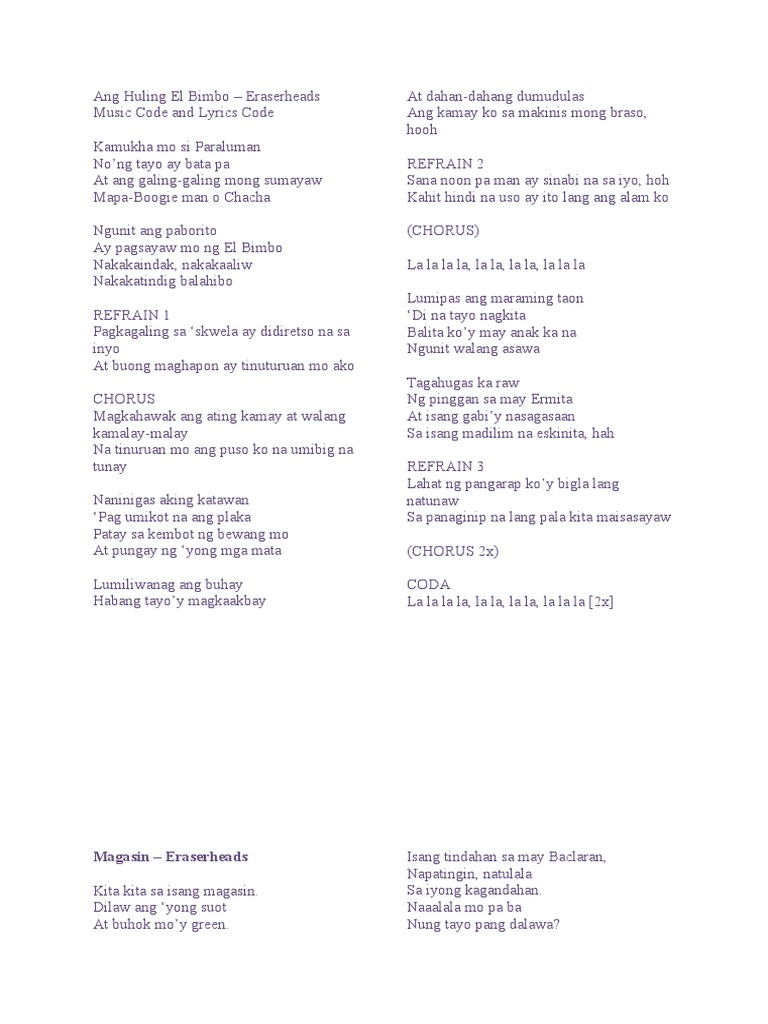 Ang Huling El Bimbo | PDF