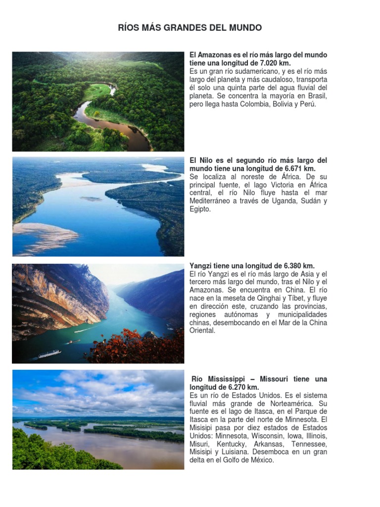 Ríos Mas Grandes Del Mundo | PDF | río Mississippi | Río