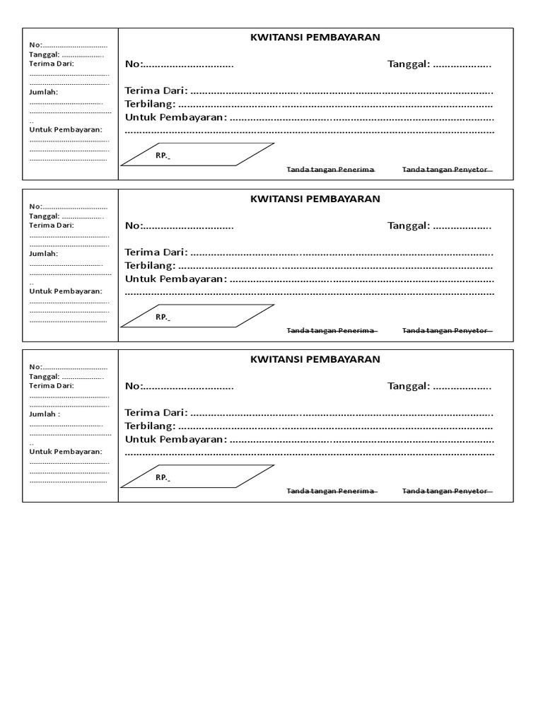COntoh Kwitansi Ms. Word | PDF