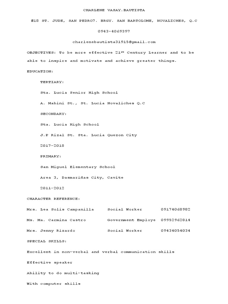 Resume Coa | PDF | Social Science