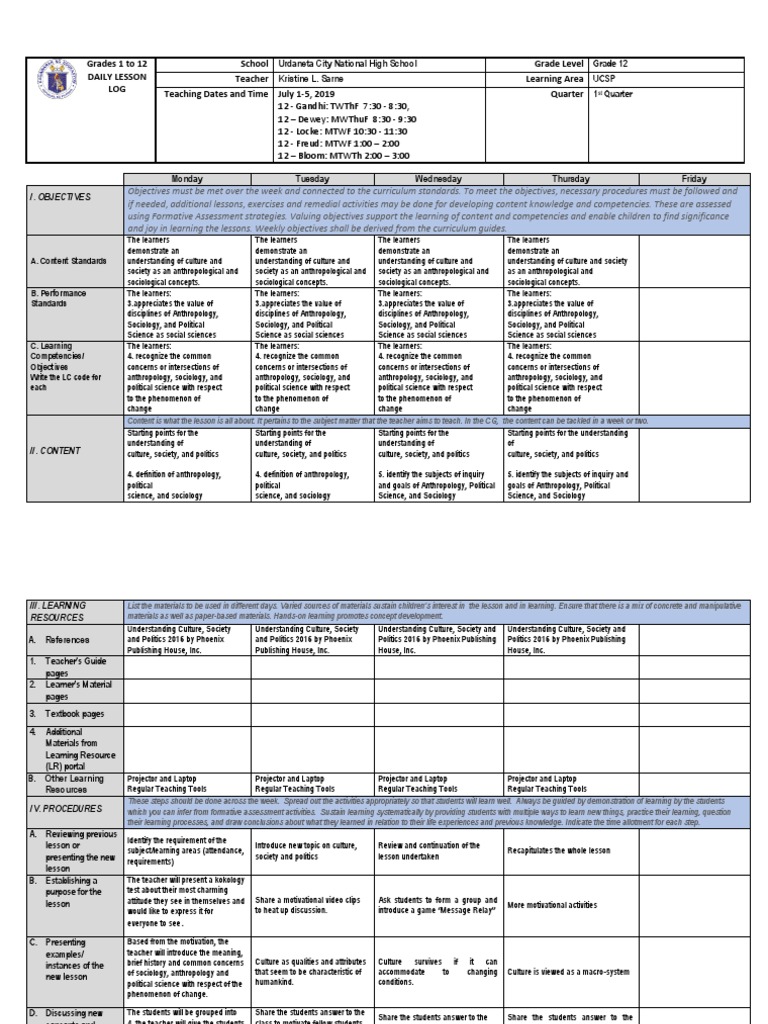 UCSP | PDF | Educational Assessment | Teachers