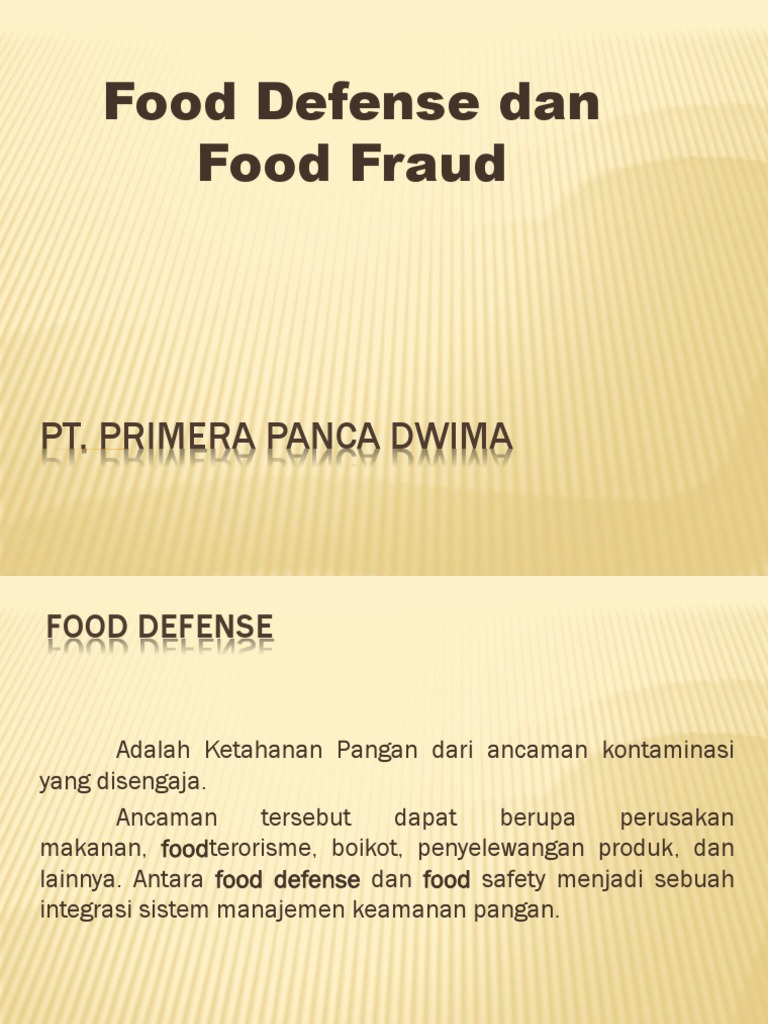 Food Defense & Food Fraud | PDF