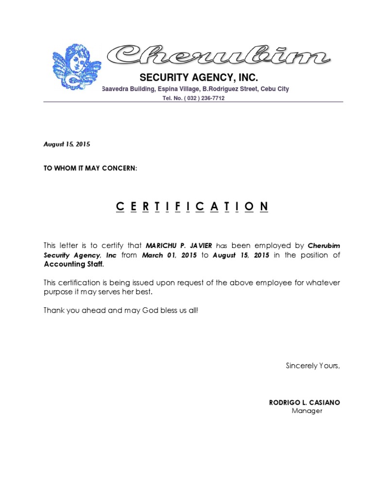 Certification of Employment | PDF