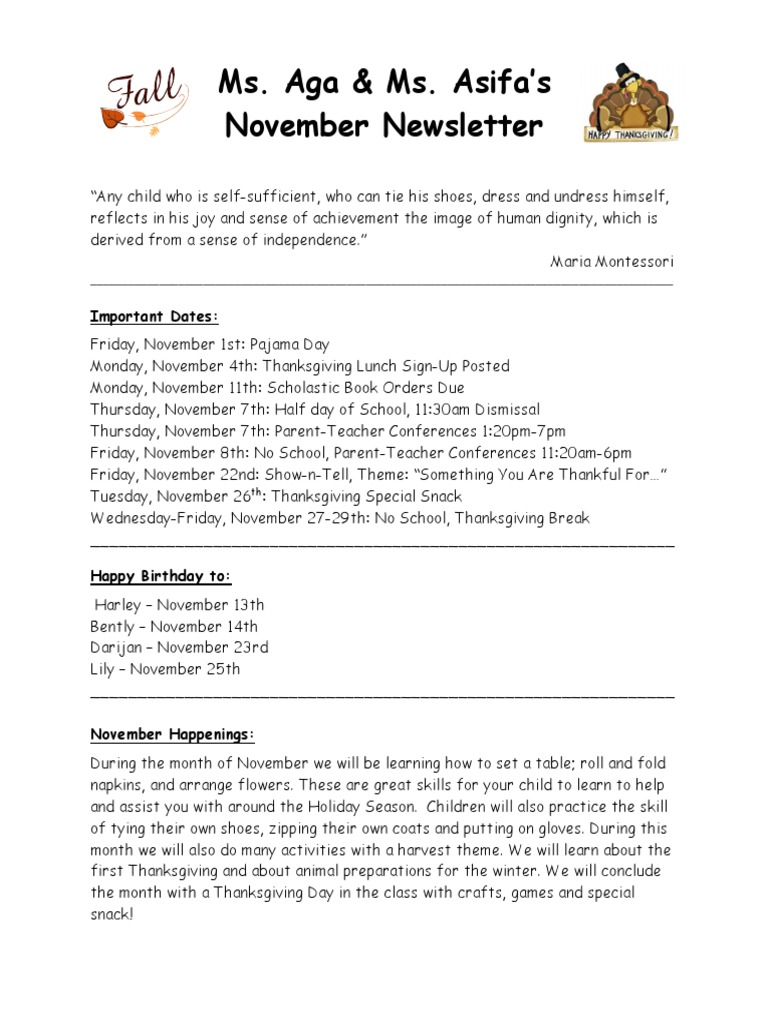 November 2019 Newsletter | PDF | Wellness