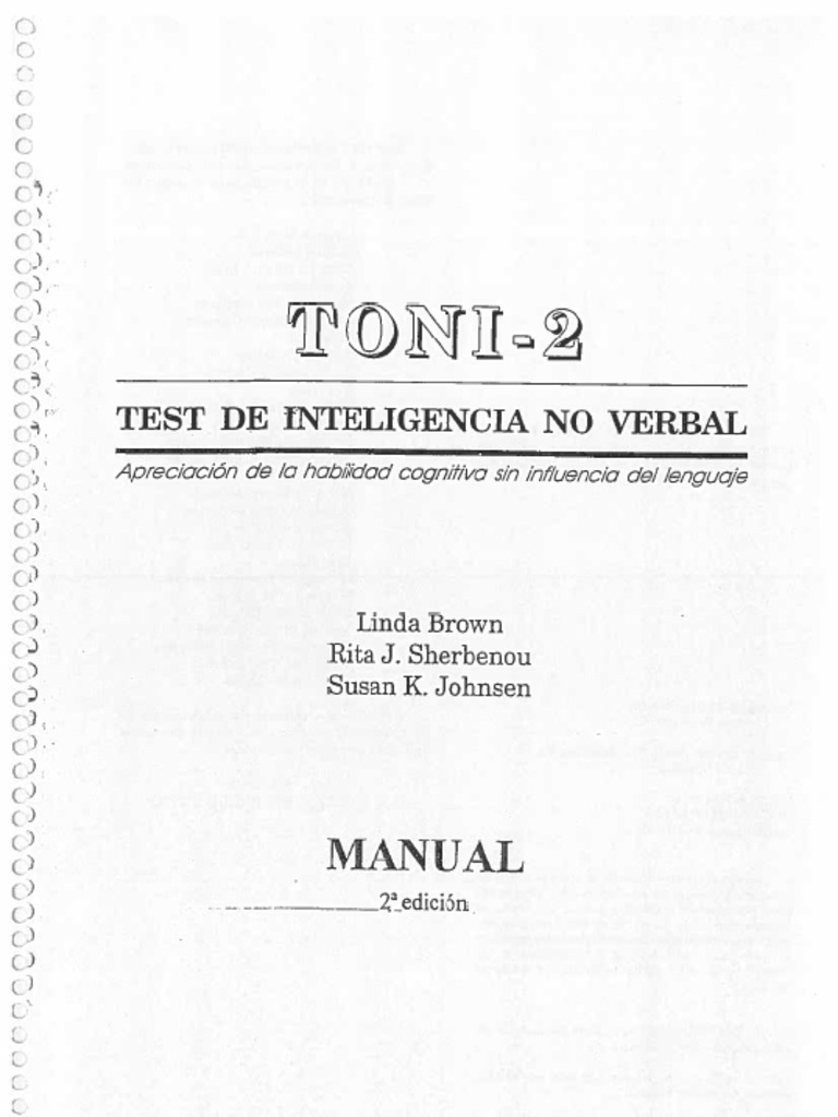 Test Tony 2 Manual | PDF
