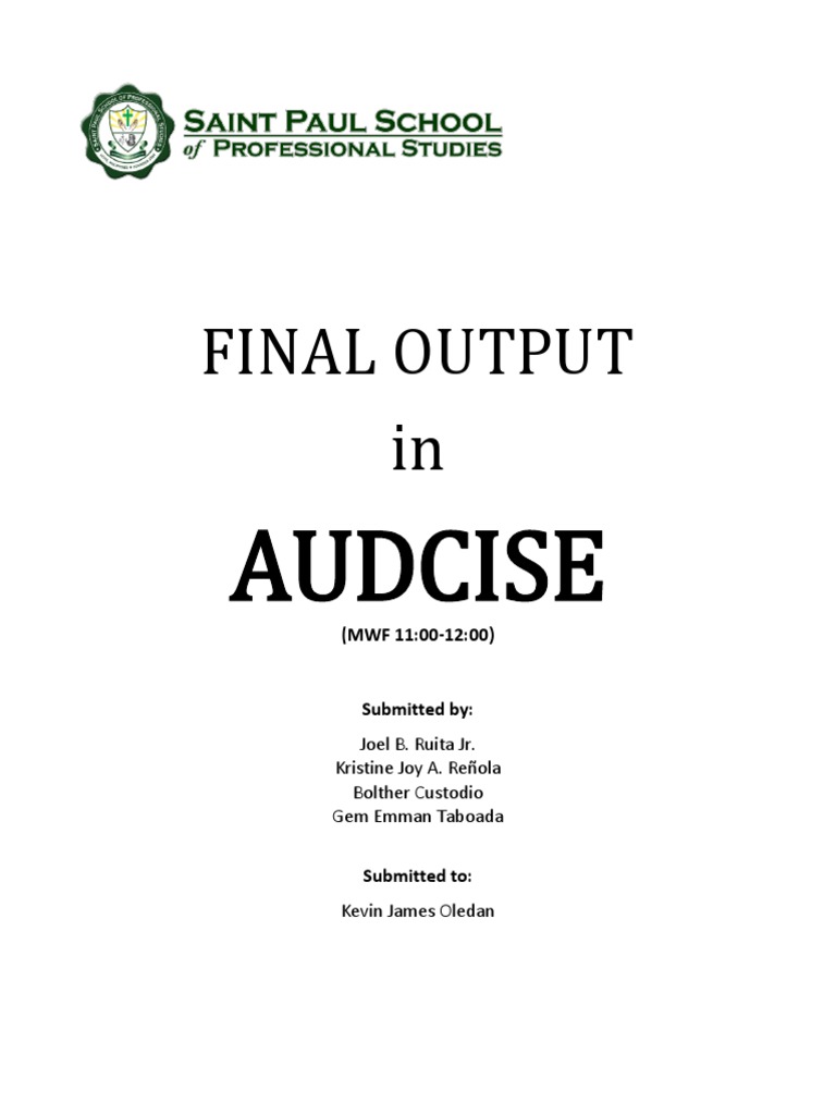 Final Output In: Audcise | PDF | Business
