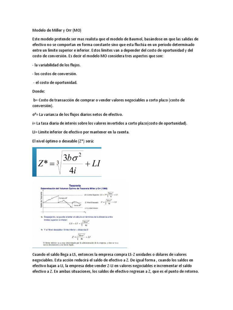 Modelo de Miller y Orr | PDF