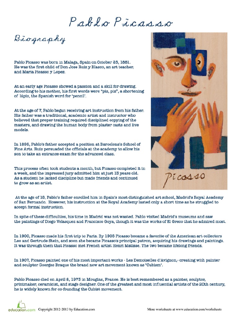Pablo Picasso Biography PDF | PDF
