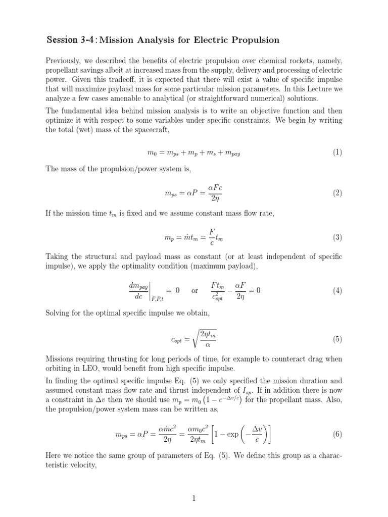 MIT16 522S15 Lecture3-4 | PDF | Spacecraft Propulsion | Aerospace Engineering