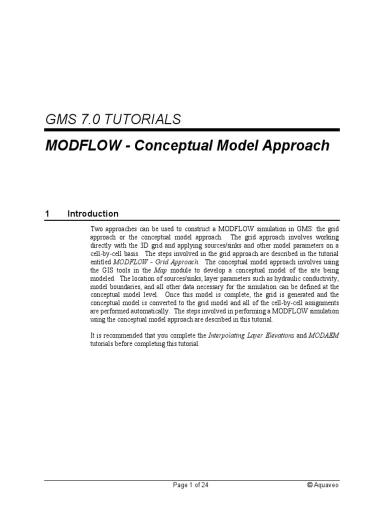 GMS MODFLOW ConceptualModelApproach | PDF | Computer Simulation | Conceptual Model